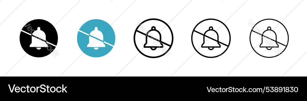 Notification off icon set Royalty Free Vector Image