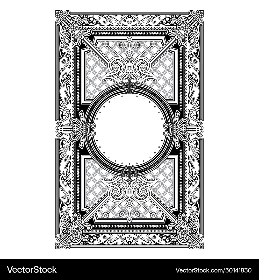 Scandinavian viking design frame in ancient Vector Image