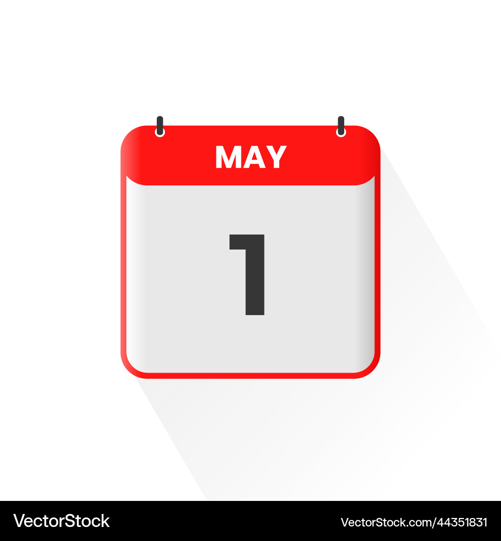 1st may calendar icon 1 date month Royalty Free Vector Image