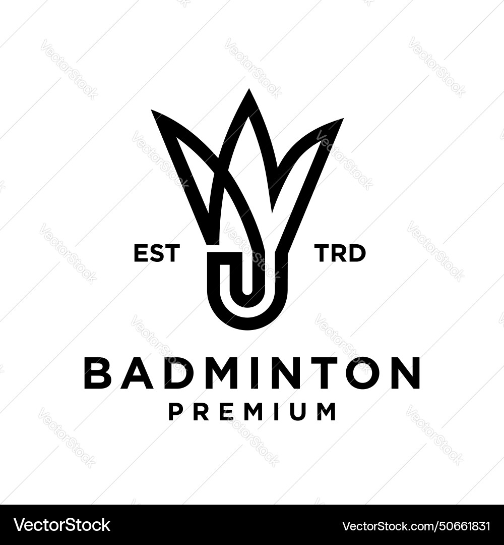Badminton abstract logo icon design Royalty Free Vector