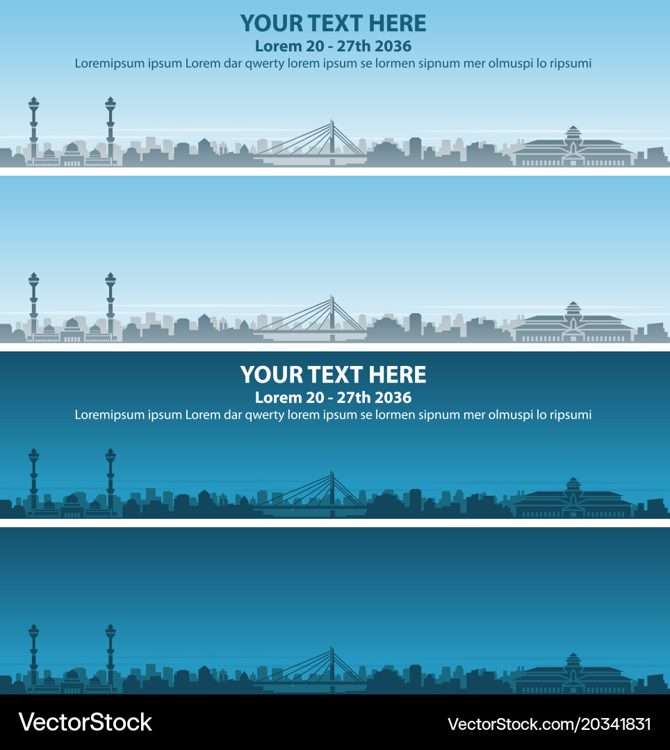 Bandung skyline event banner Royalty Free Vector Image