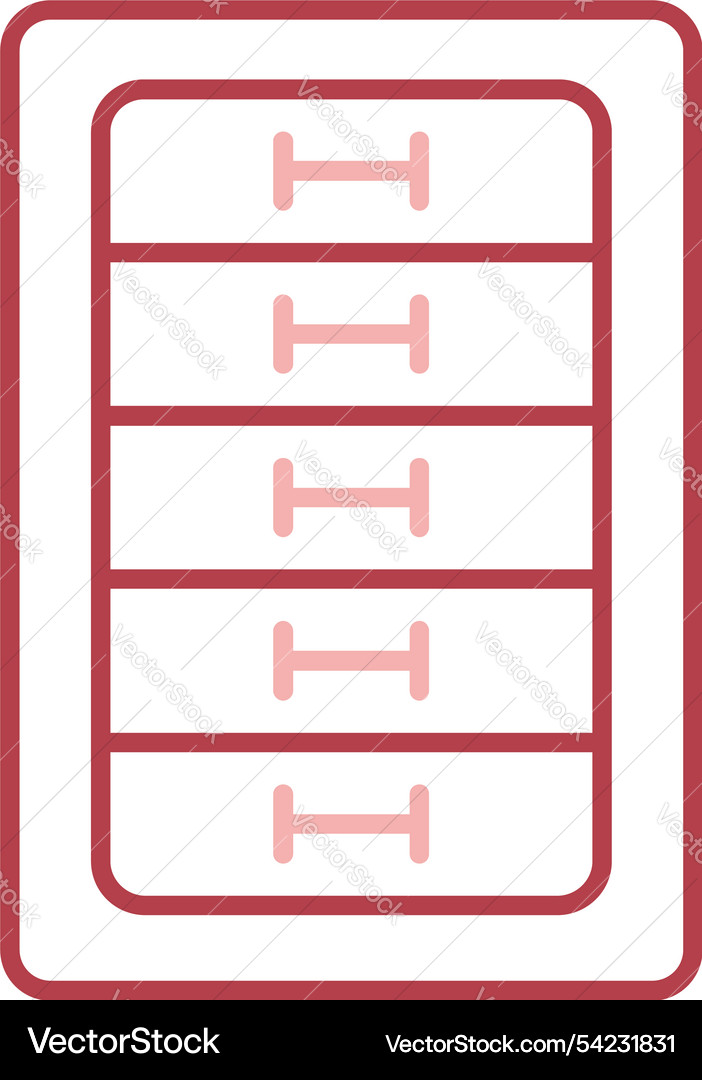 Cabinet drawer line fill icon Royalty Free Vector Image