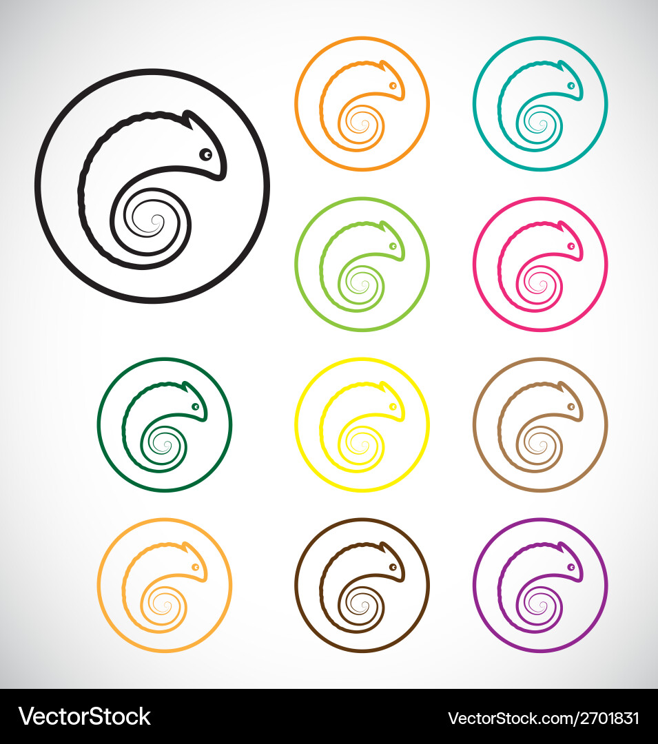 Chameleon Icon Set Royalty Free Vector Image - VectorStock