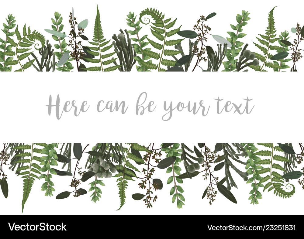 Elegant Green Leaf Frame Royalty Free Vector Image