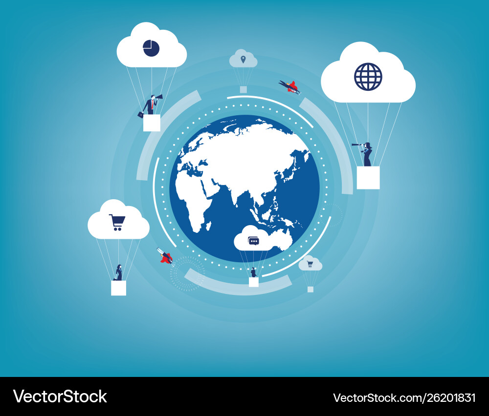 Global innovation with business communication Vector Image