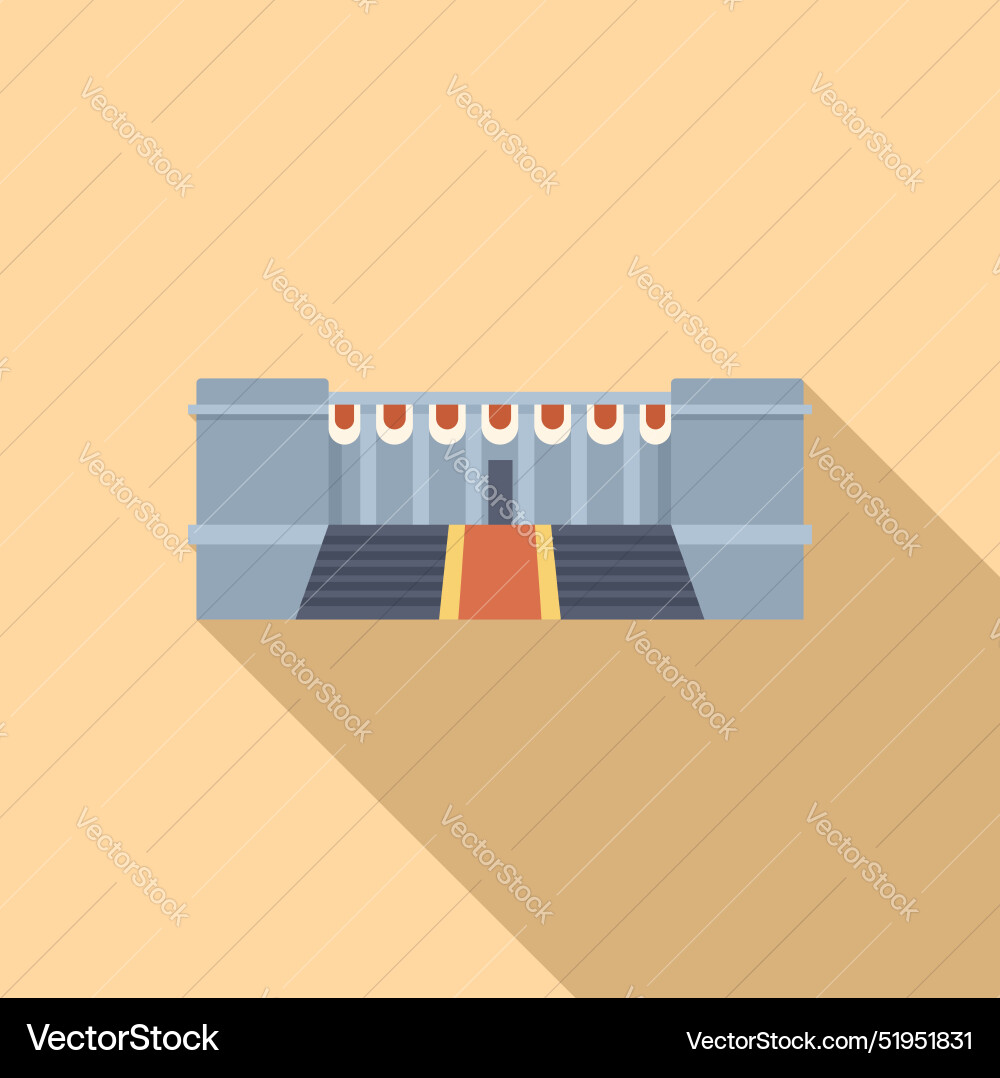 Government building facade with red carpet Vector Image