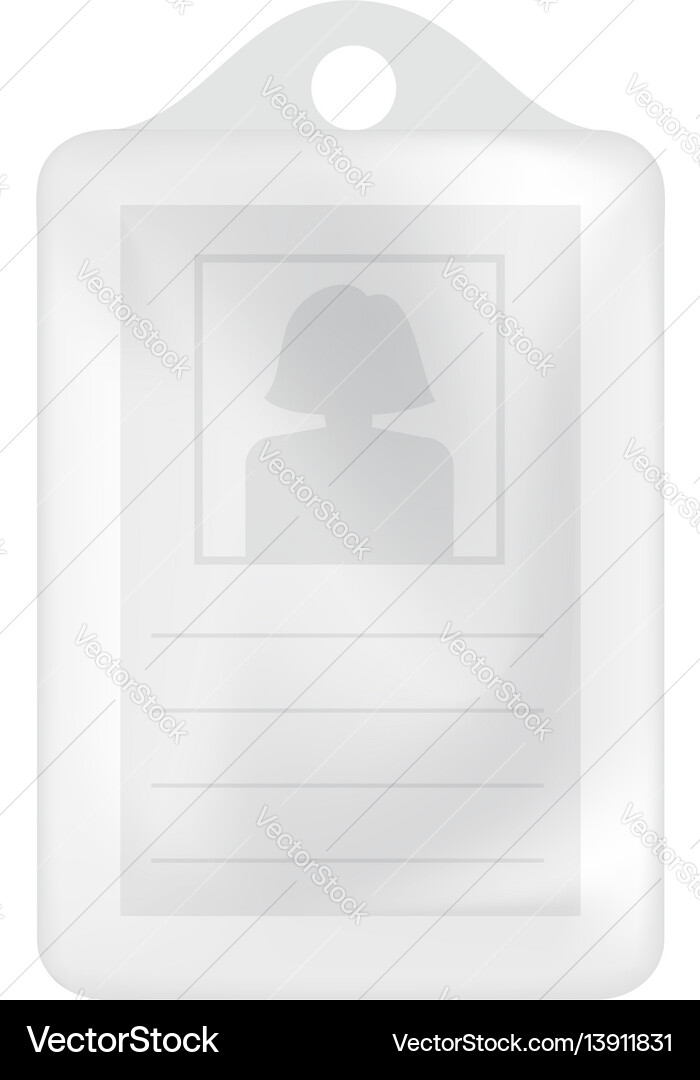 Identification white blank plastic id card mockup Vector Image