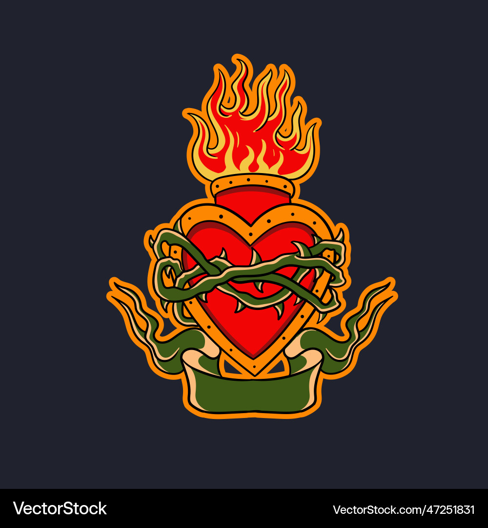Sacred Heart Symbol Royalty Free Vector Image - VectorStock