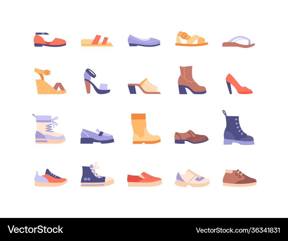Shoes icon collection Royalty Free Vector Image