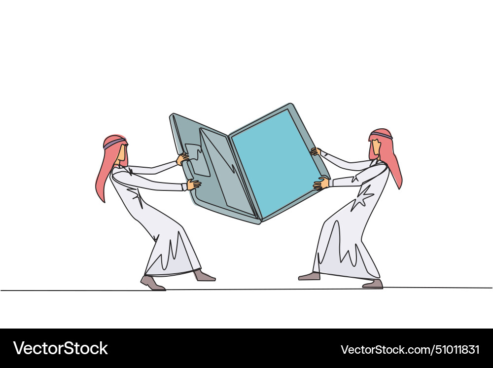 Single continuous line drawing two emotional Vector Image