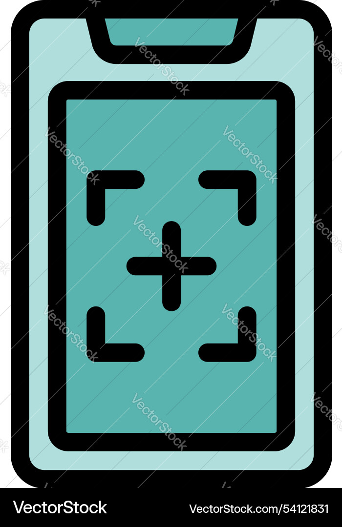 Smartphone taking photo icon showing mobile Vector Image