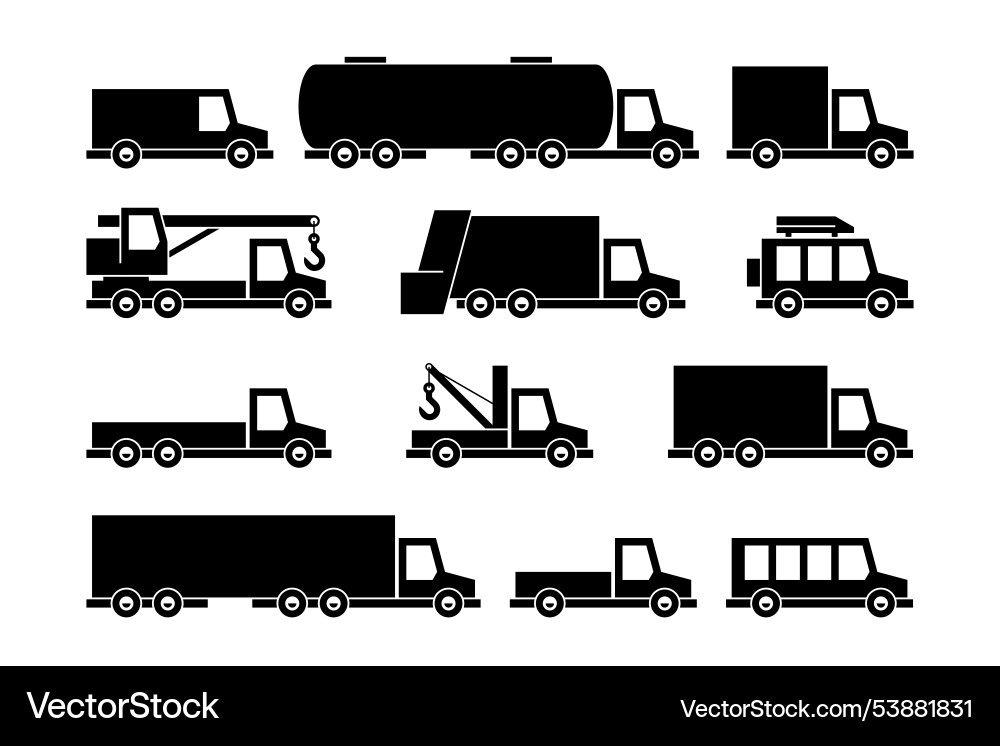 Trucks icons set Royalty Free Vector Image - VectorStock