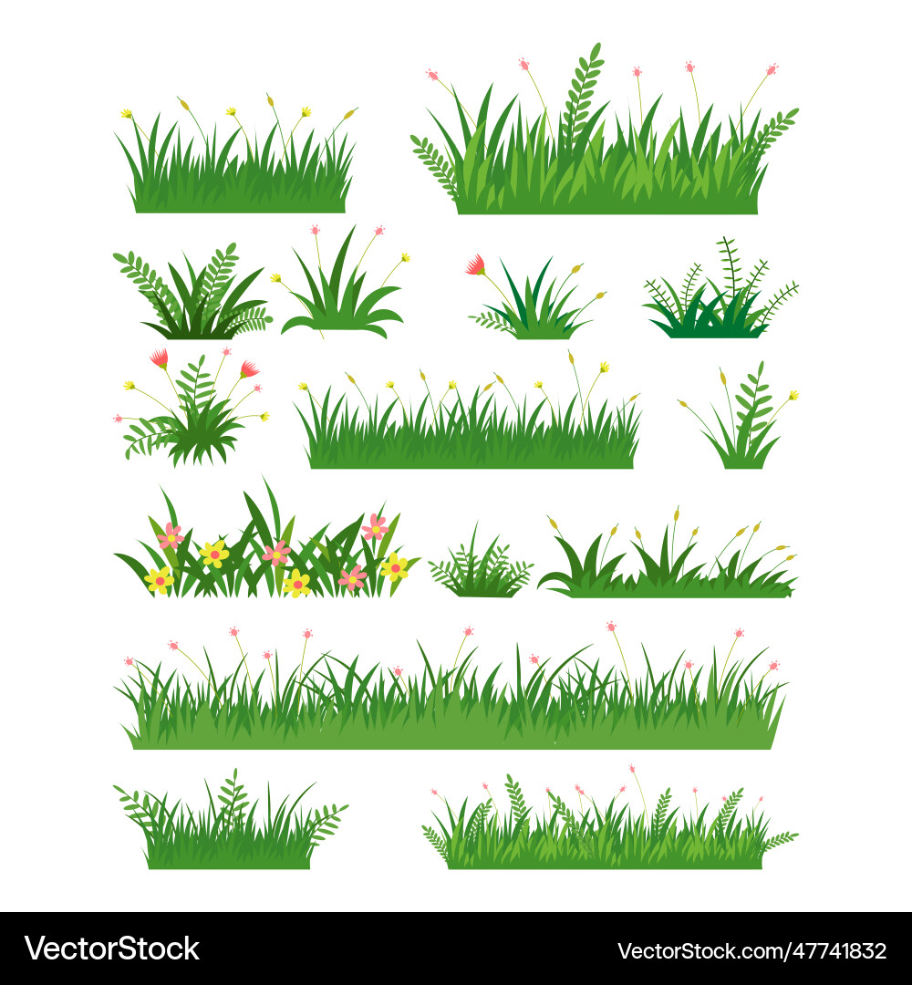 Beautiful hand draw grass collection Royalty Free Vector