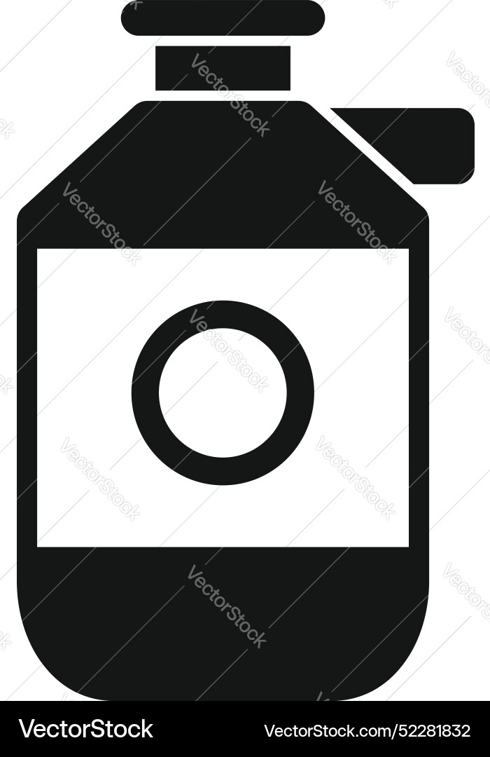 Chemical bottle with measuring scale icon showing Vector Image