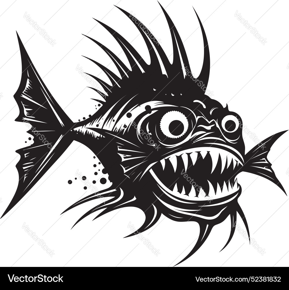 Dark guardian sinister fish icon design ghostly Vector Image