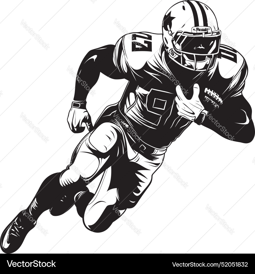 Defensive dynamo black emblem of nfl defensive Vector Image