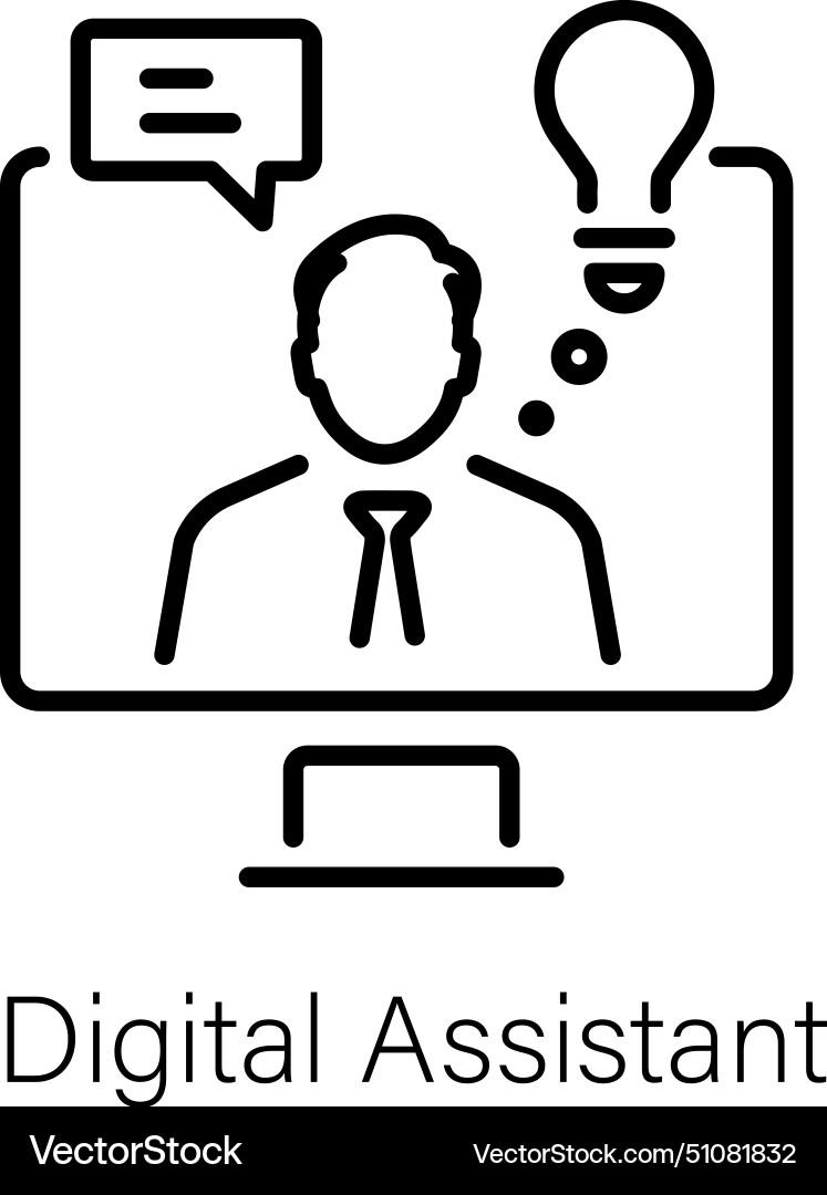 Digital Assistant Royalty Free Vector Image Vectorstock