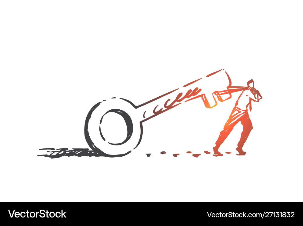 Effort determination struggle concept sketch Vector Image