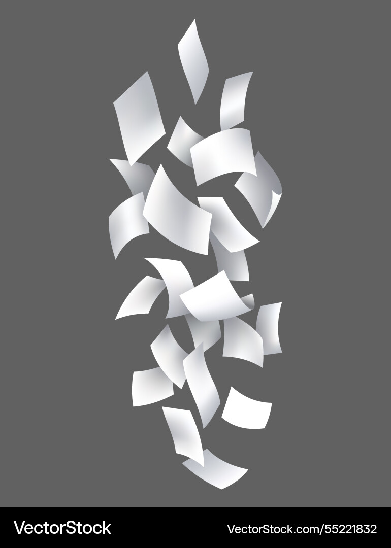 Falling paper sheets set of flying curved leaves Vector Image