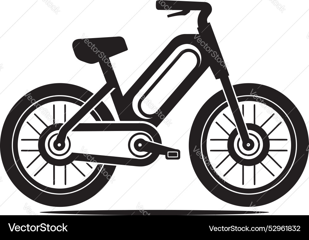 Innovative commuter black electric bicycle Vector Image