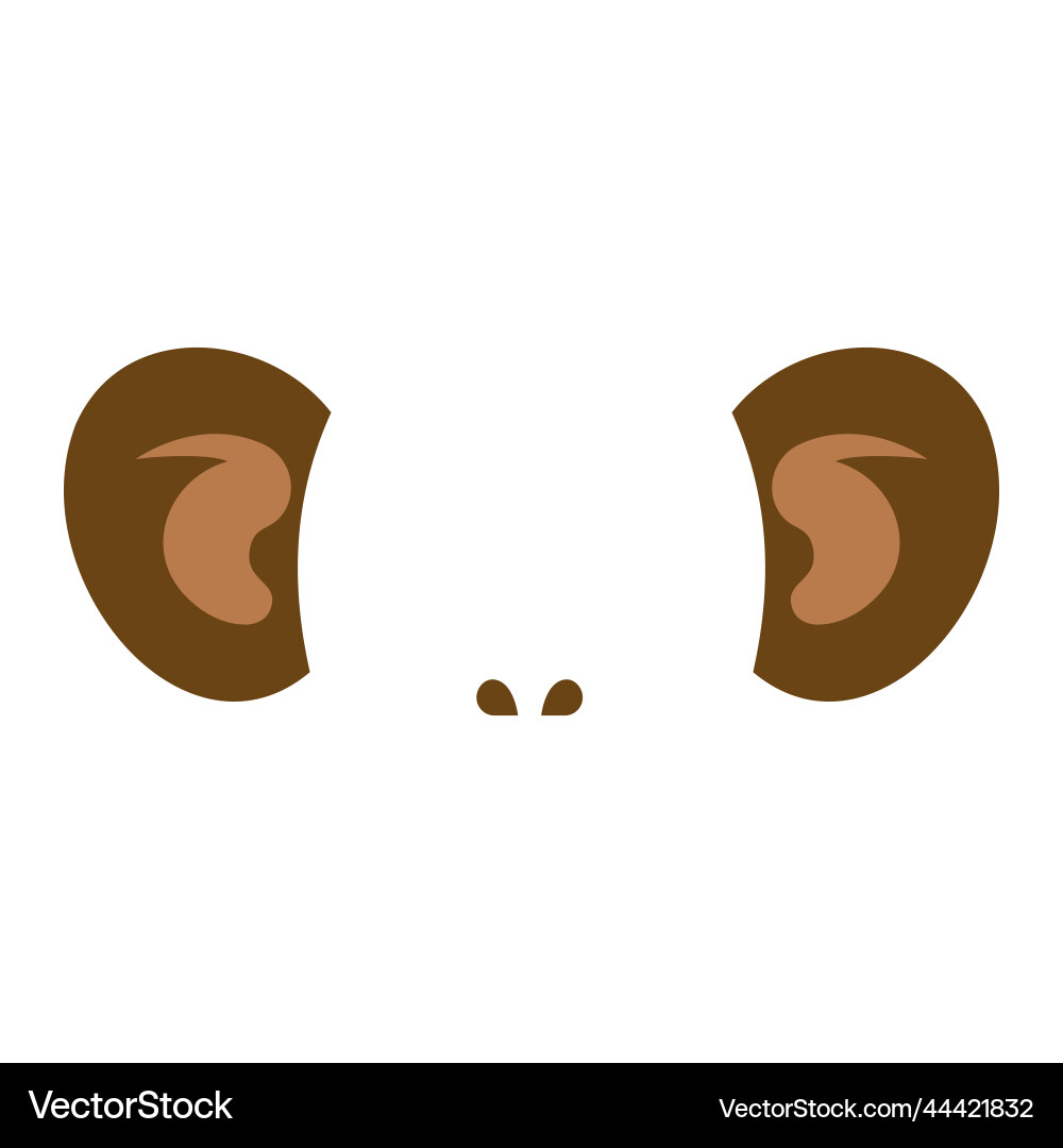 Monkey ear face on a white background Royalty Free Vector
