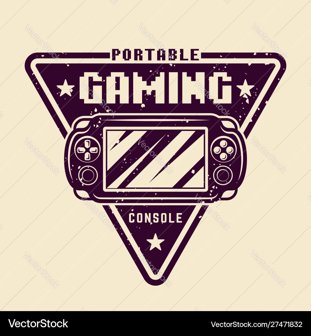 Portable gaming console emblem Royalty Free Vector Image