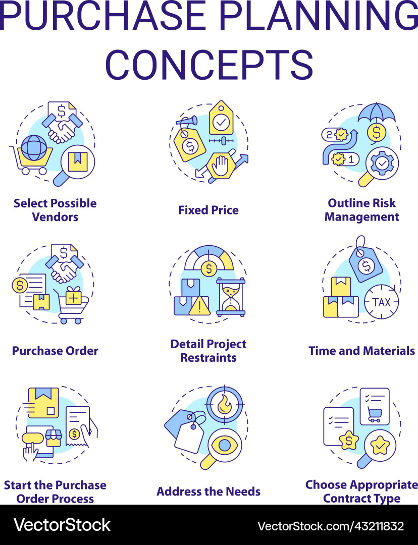 Purchase Planning Icons - Strategy & Procurement