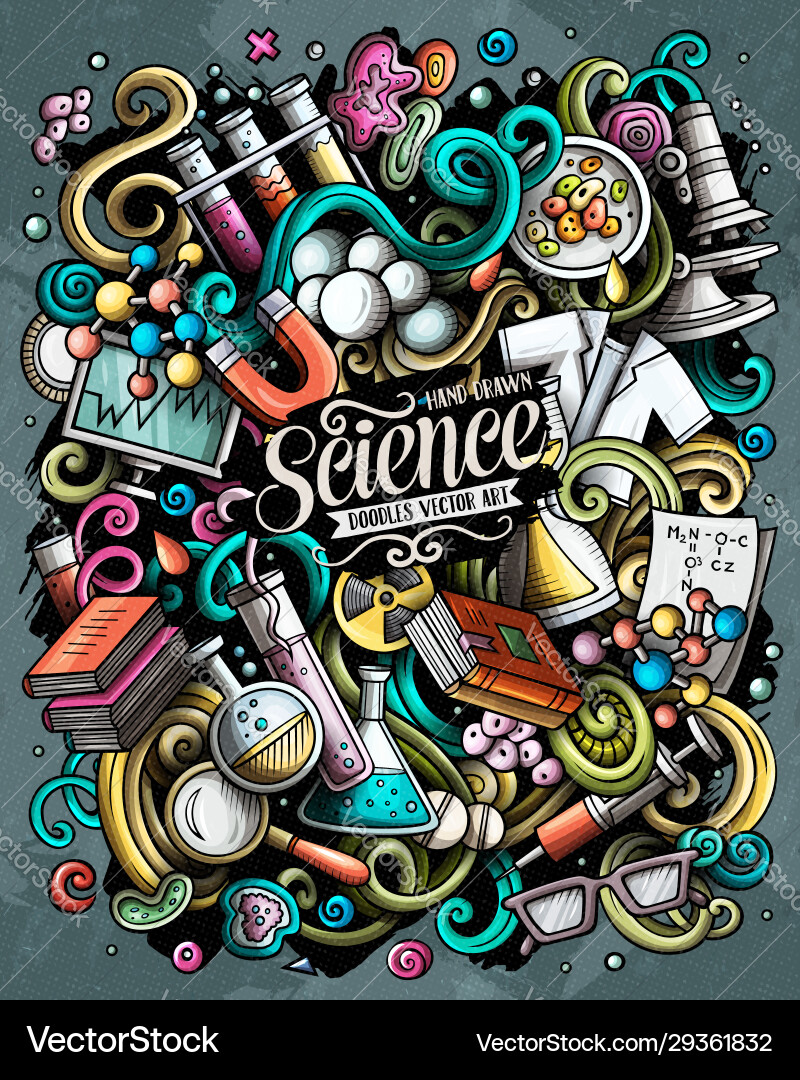 Science Doodle Set - Lab & Biology Royalty Free Vector