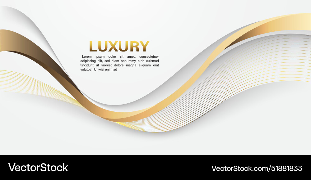 Abstract gold lines curve wavy luxury style Vector Image