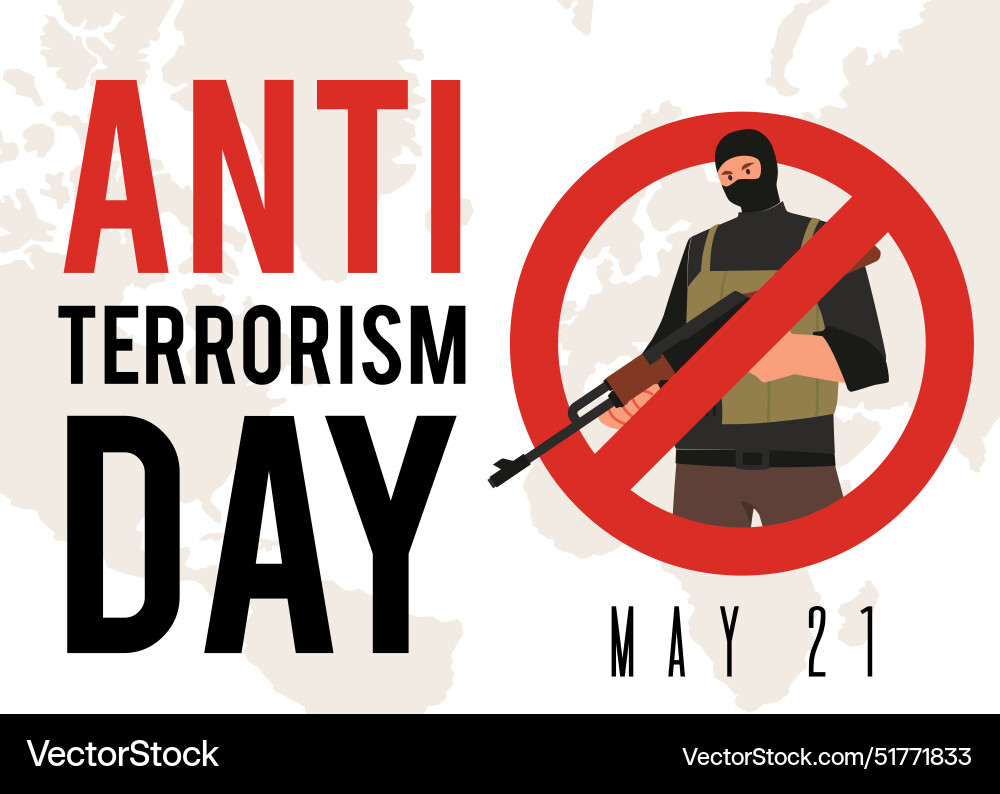 Anti-terrorism poster for national day featuring Vector Image
