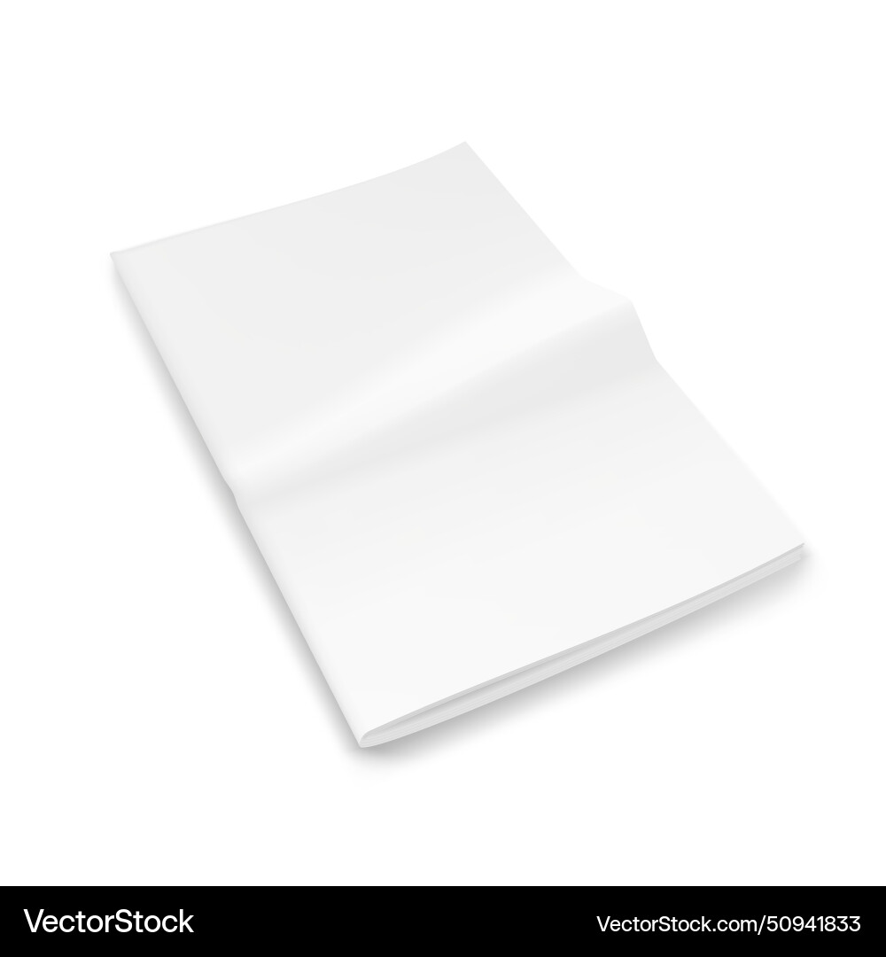 Blank clear newspaper isolated on white background