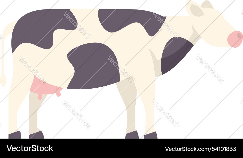 Dairy cow standing side view cartoon animal Vector Image