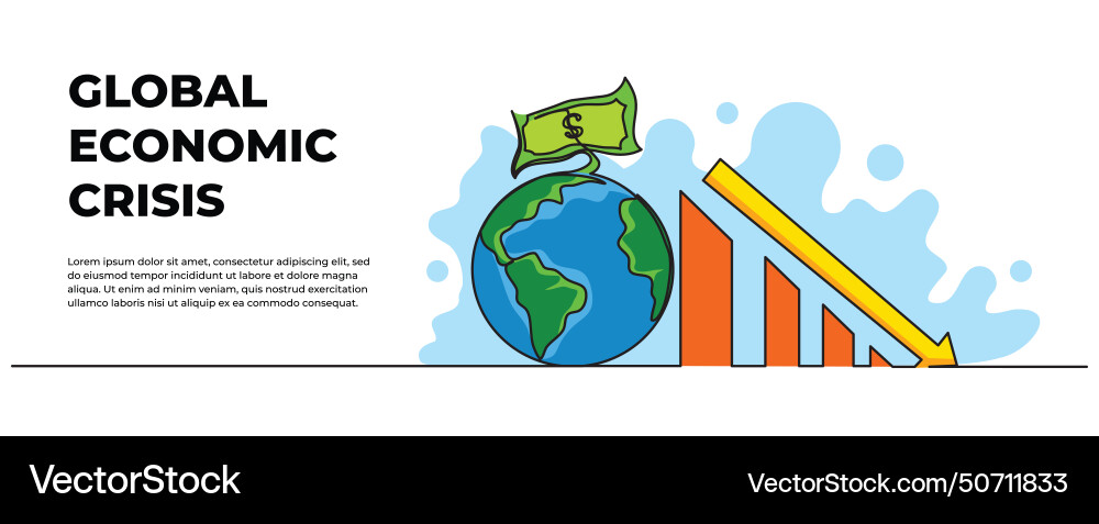 Global economic crisis symbol Royalty Free Vector Image