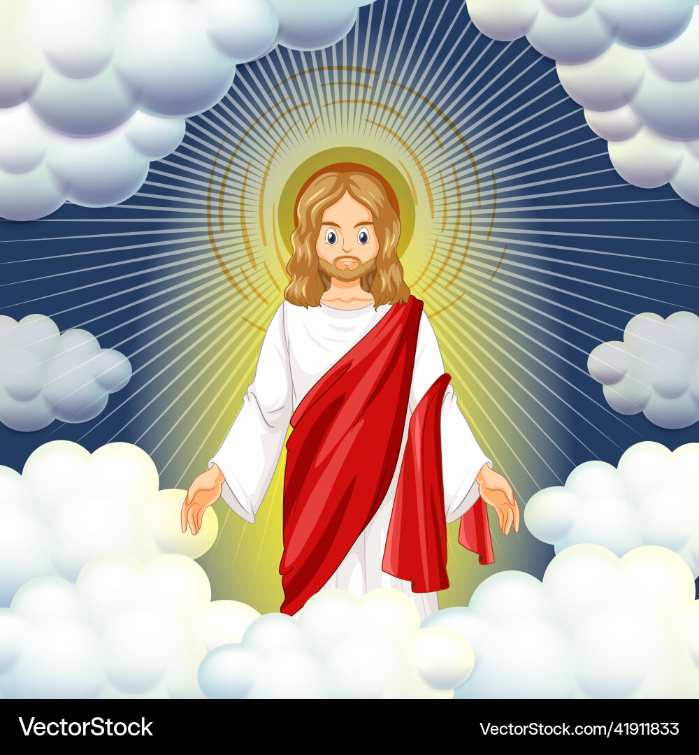 Jesus christ in cartoon style Royalty Free Vector Image
