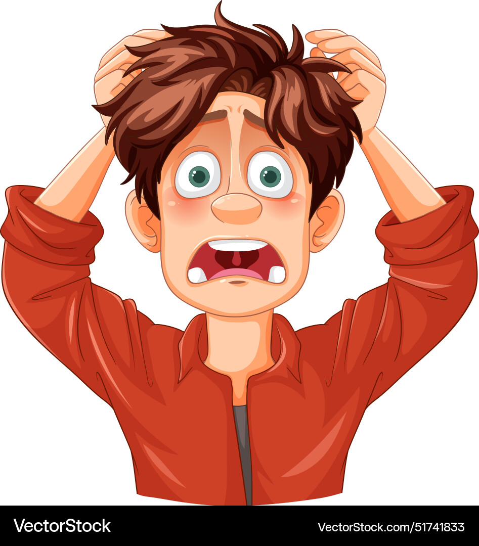 Man expressing stress and frustration Royalty Free Vector