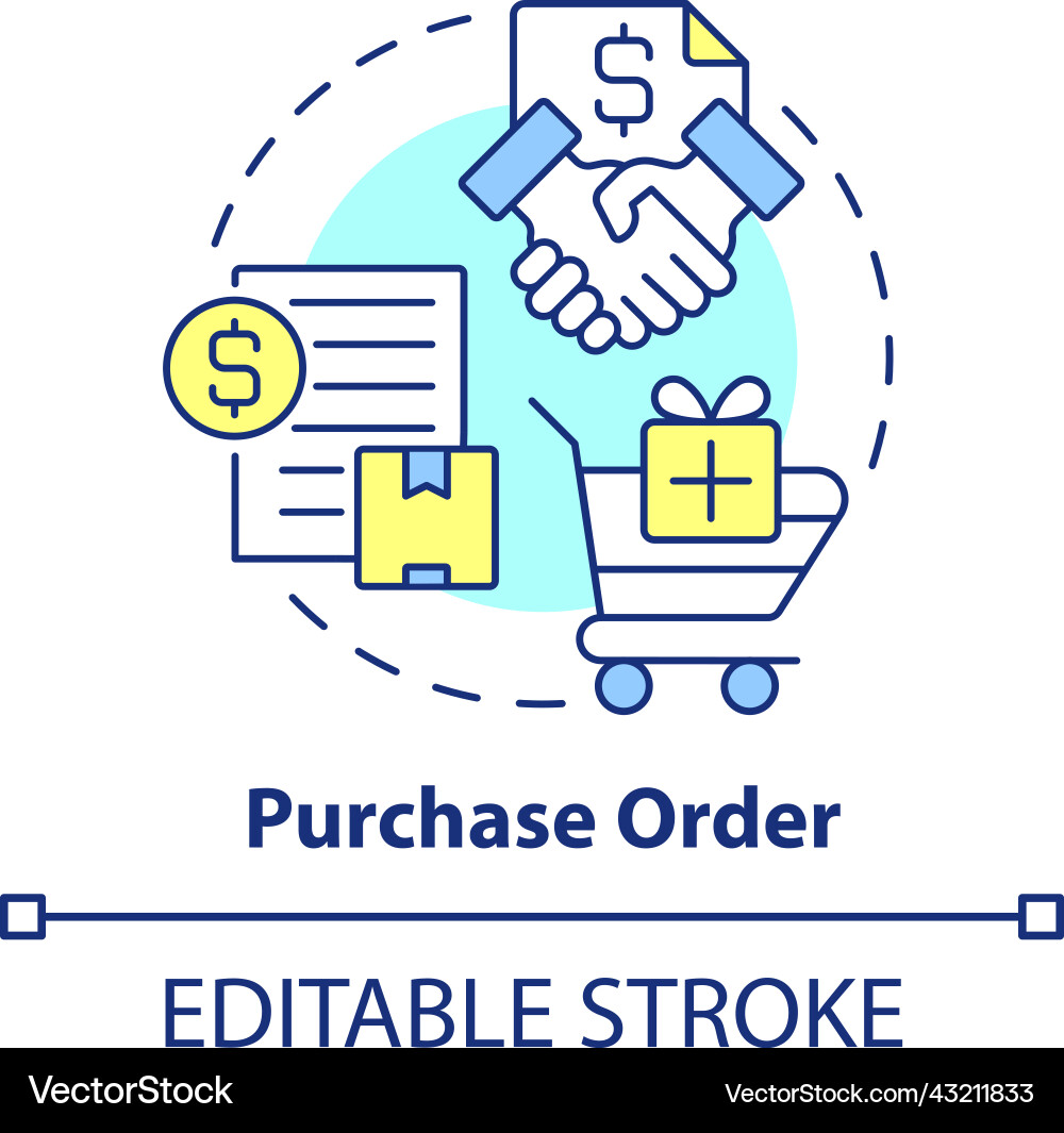 Purchase order concept icon Royalty Free Vector Image