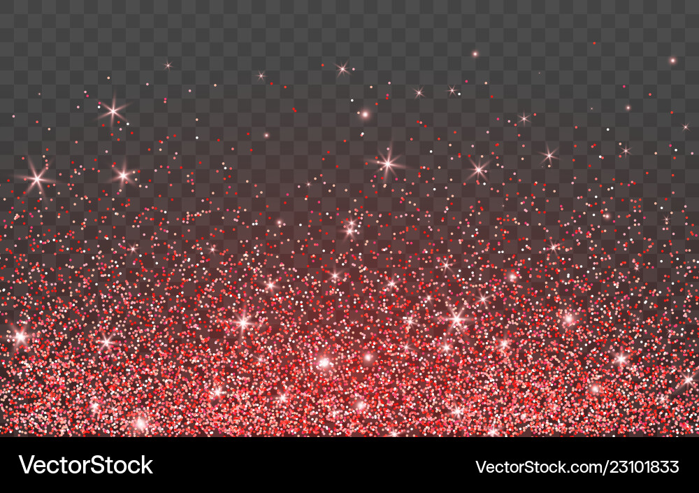 Red glitter sparkle on a transparent background Vector Image