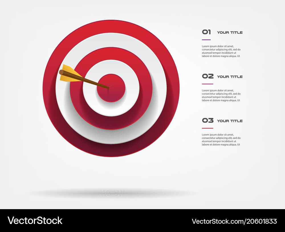 Target infographics step by element of chart Vector Image