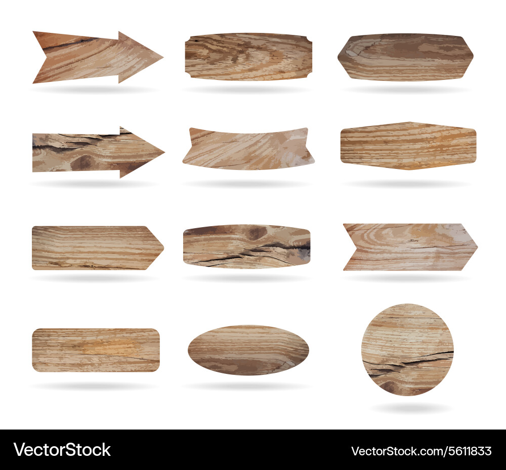 Wooden sign boards Royalty Free Vector Image - VectorStock