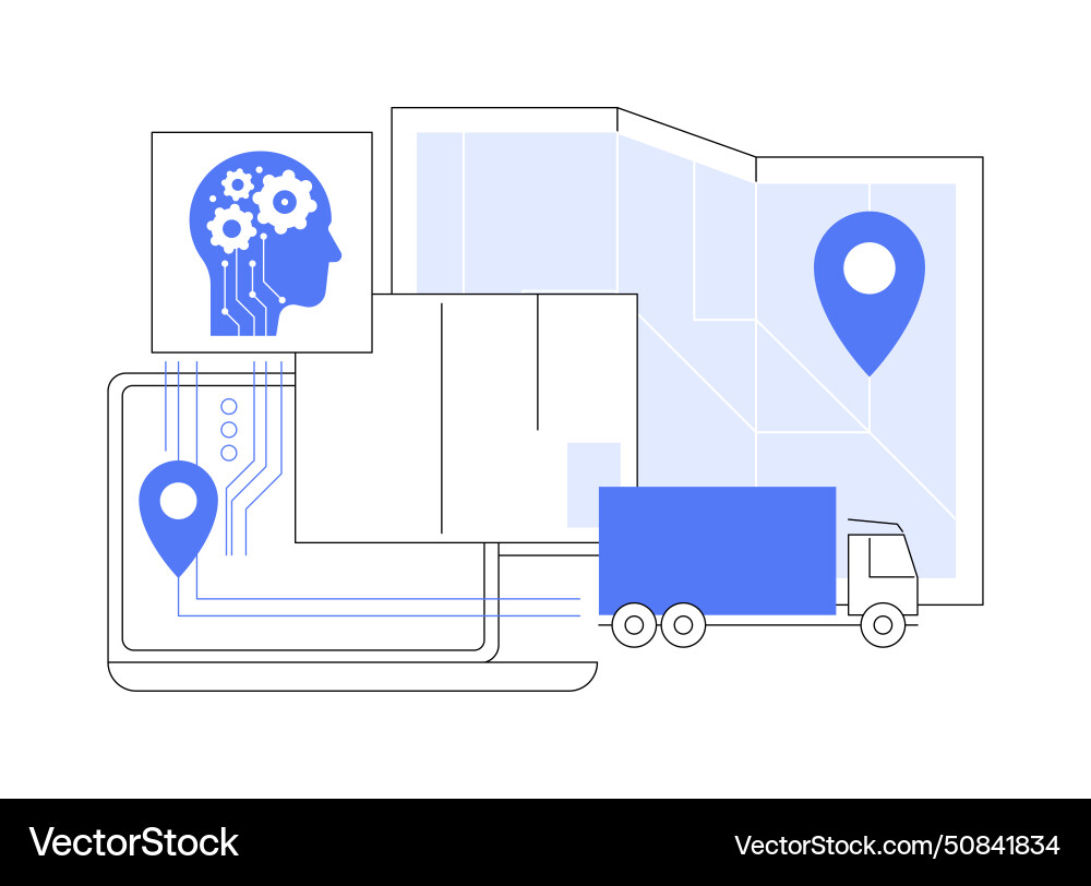 Ai-backed shipping and delivery optimization Vector Image