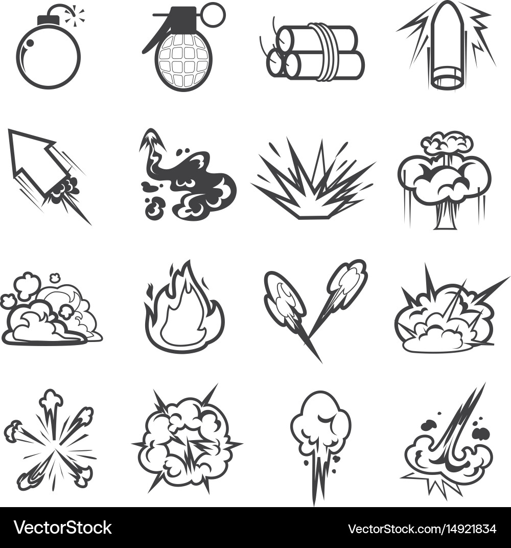 Bomb icon set 2 Royalty Free Vector Image - VectorStock