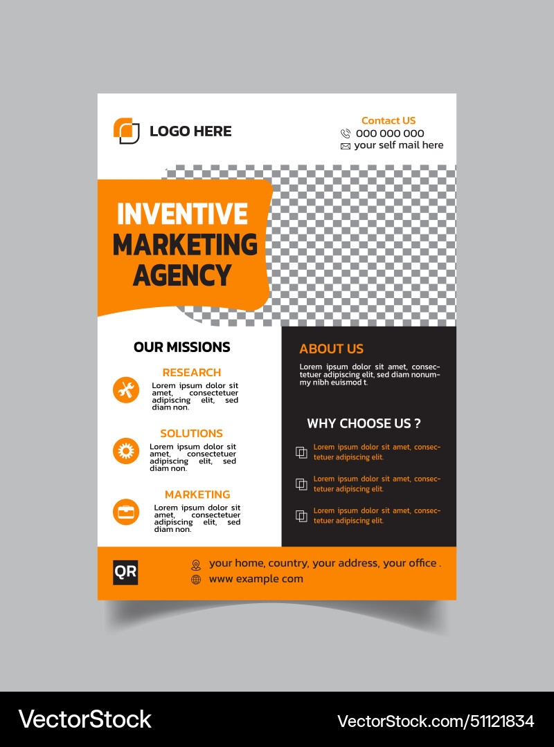 Business abstract agency flyer design template Vector Image