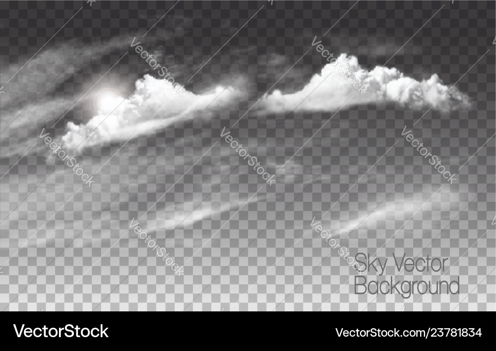 Clouds on transparent background Royalty Free Vector Image