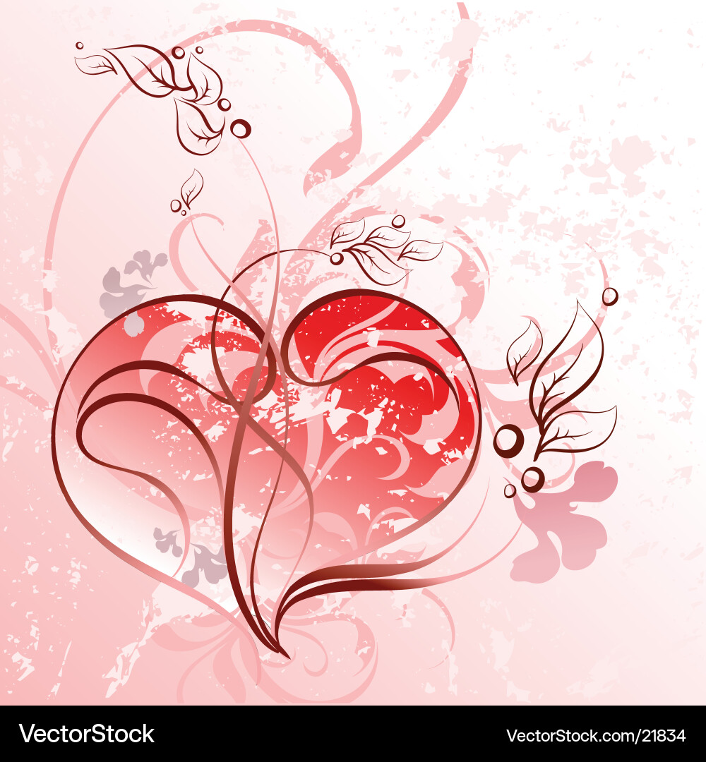 Floral heart background Royalty Free Vector Image