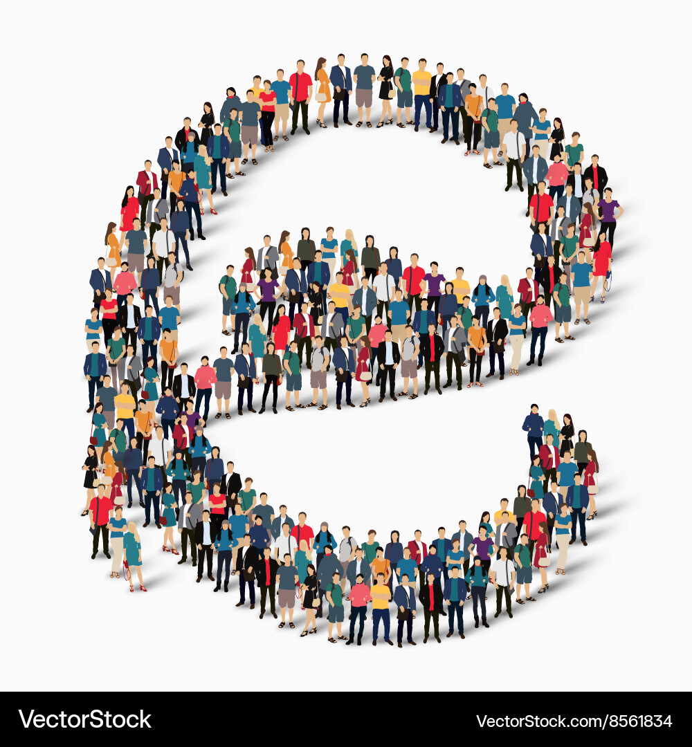 Isometric Alphabet Crowd Royalty Free Vector Image