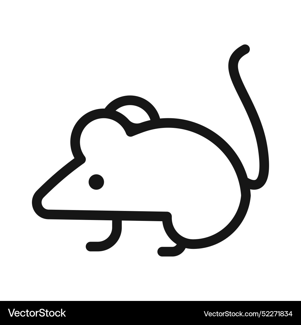 Mouse animal icon 2 black line art logo Royalty Free Vector