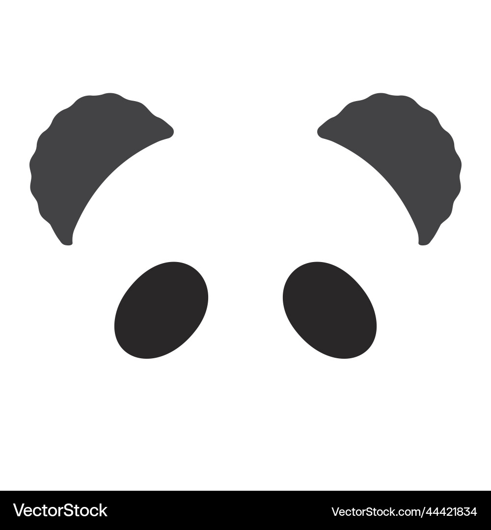Panda bear ear color on a white background Vector Image