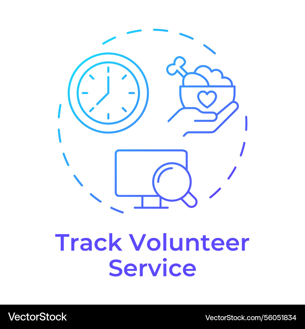 Track volunteer service blue gradient concept icon