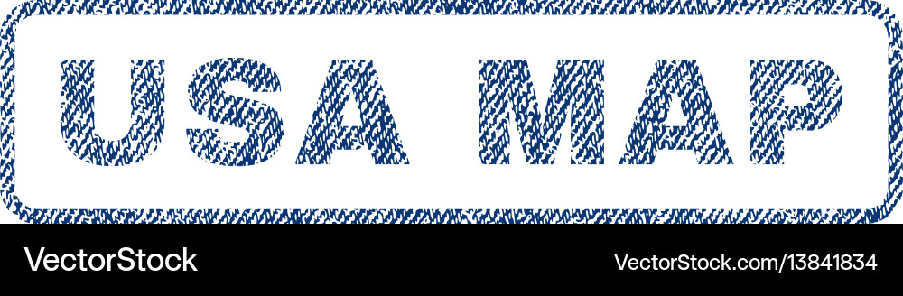 Usa map textile stamp Royalty Free Vector Image