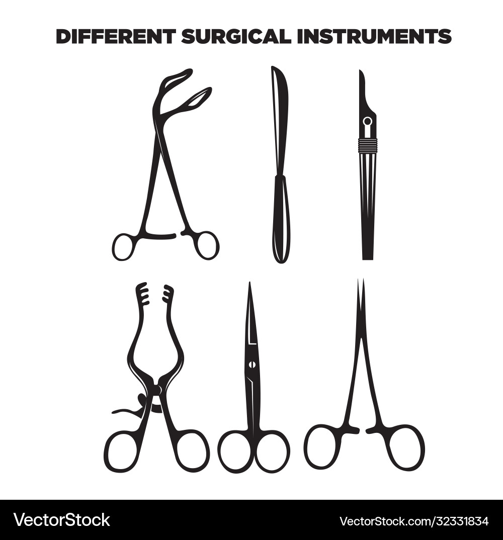 Various surgical instruments Royalty Free Vector Image